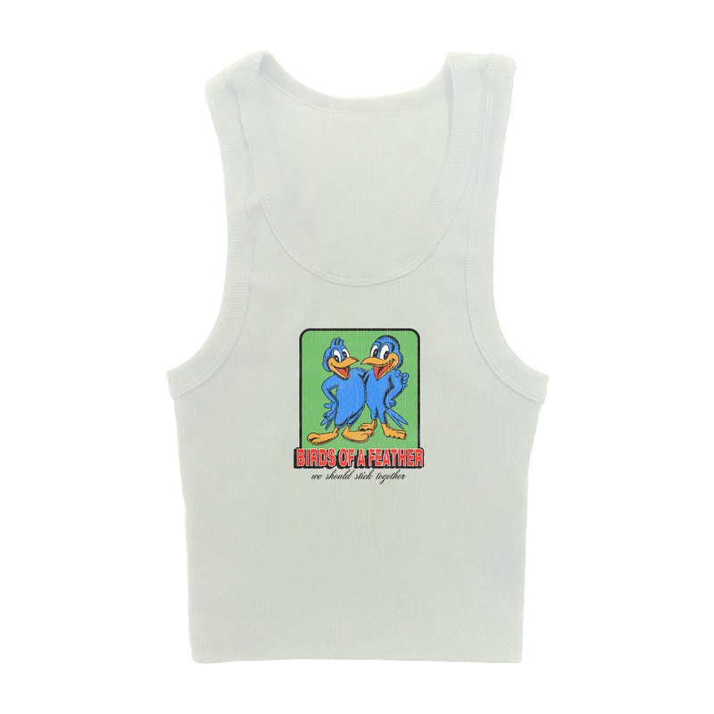 Birds Of A Feather White Tank - Billie Eilish Store CA